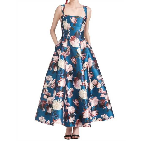 Sachin + Babi | Dresses | New Sachin Babi Audrey Gown In Teal Garden | Poshmark